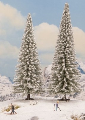 NOCH, 2 snow-covered Christmas trees 18 and 20 cm, , NOC21966 | eBay UK