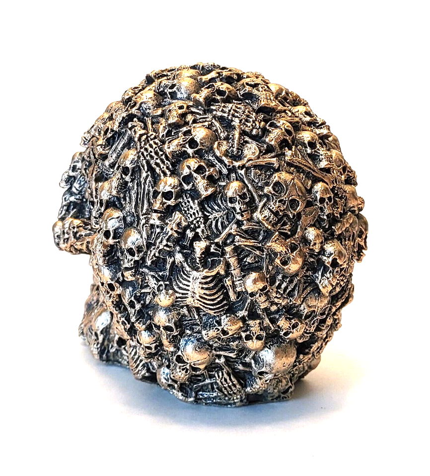 Skull Brass Color with Skulls Figurine Statue Skeleton Halloween | eBay