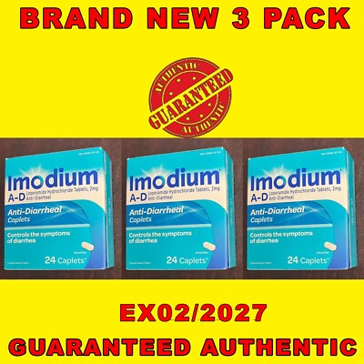 Imodium A-D Diarrhea Relief Caplets, Loperamide Hydrochloride, 24 Ct ...