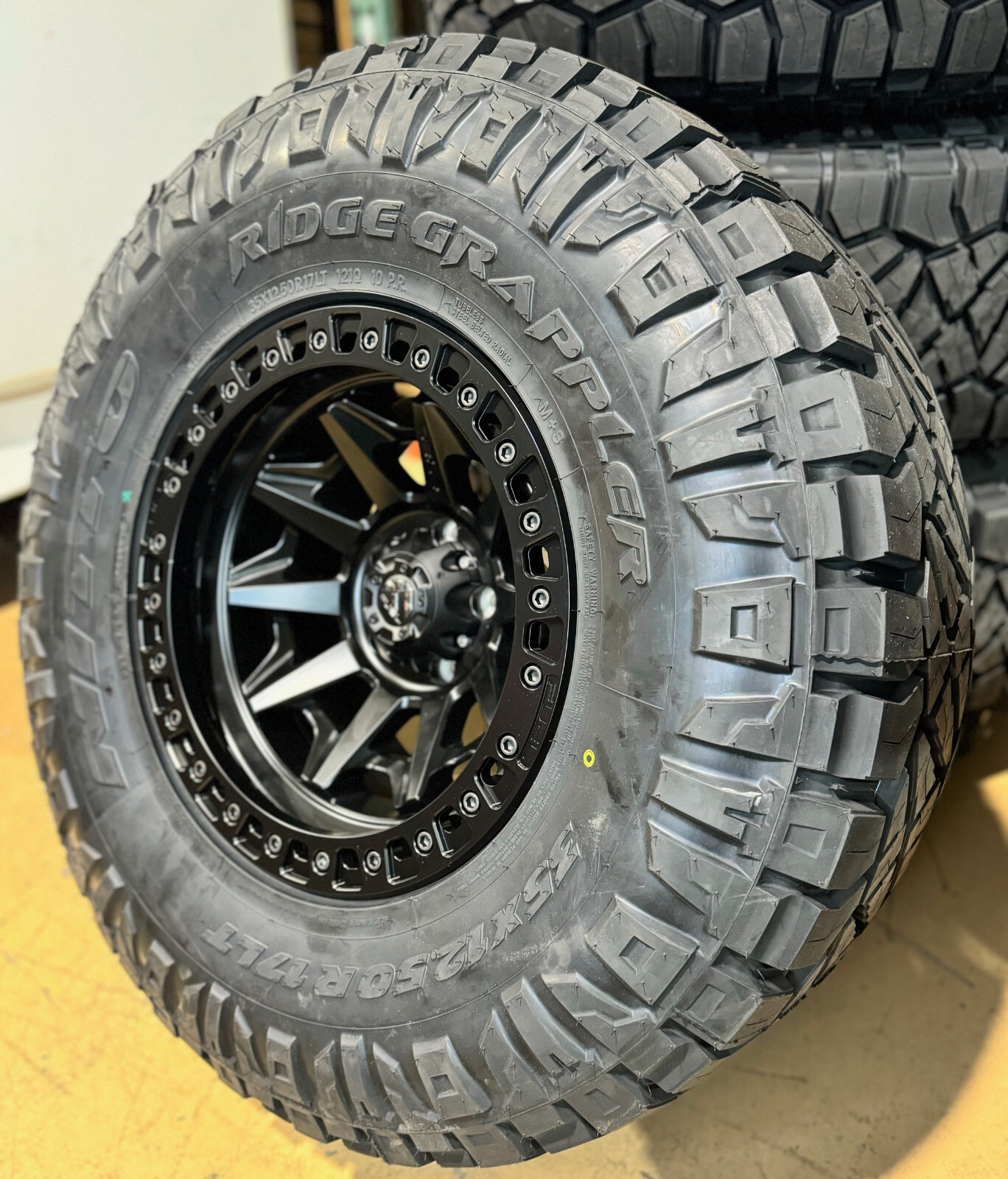17x9 Fuel D114 Covert Beadlock Wheels 35" Nitto AT Tires 5x5 Jeep ...