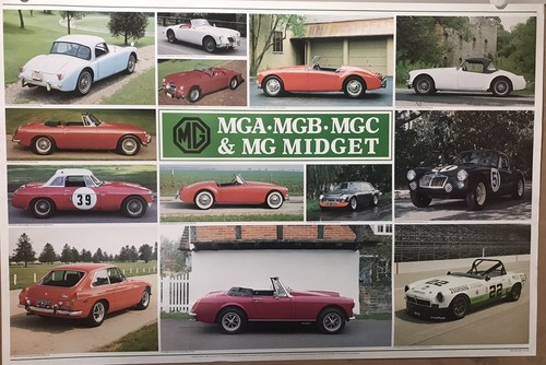 MGA-MGB-MGC+ MG MIDGET 1957-1973 ORIGINAL Extremely Rare! Car Poster ...