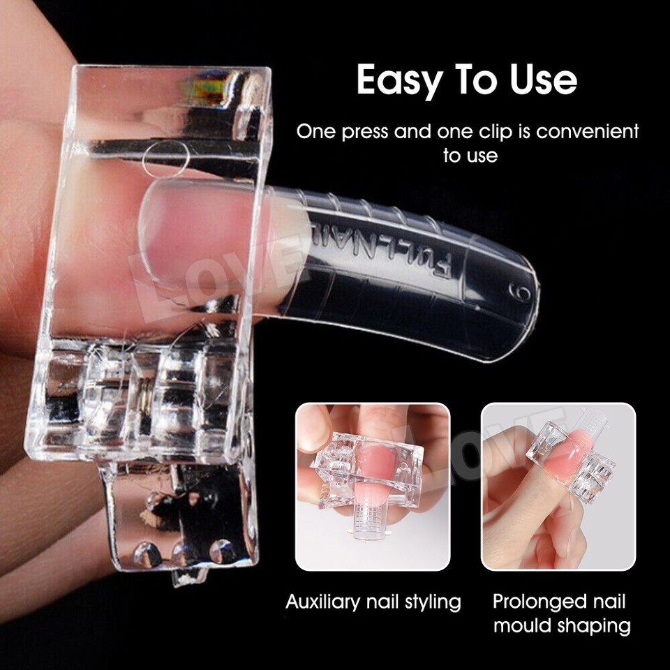 5-10PCS Nail Tips Clip Clamps for Poly Gel Quick Building Extension ...