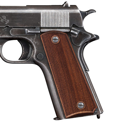 New Colt 1911 Grips Full Size Engraved Turkish Walnut Wood Hand Pistol ...
