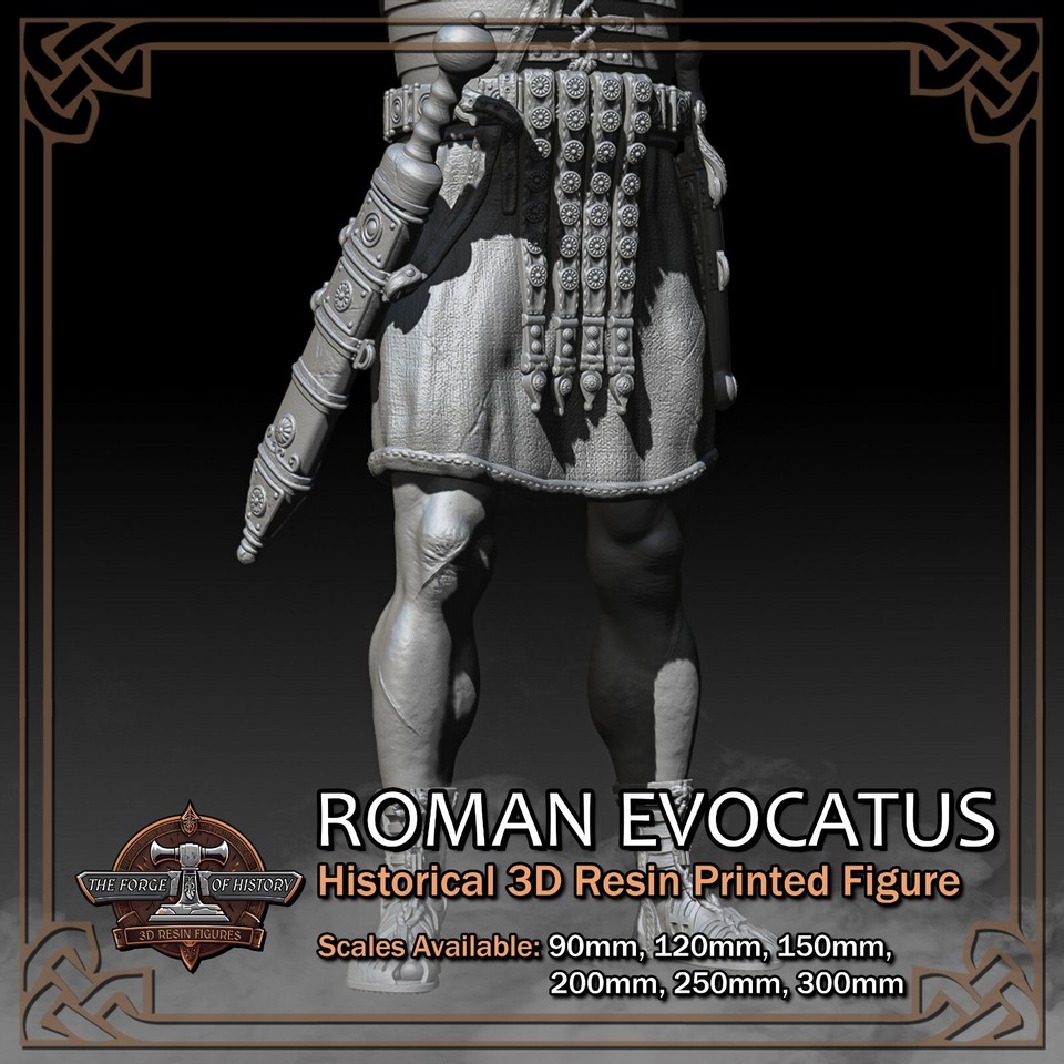 Roman Empire Evocatus - 3D Resin Printed Figure Model Kit - Scale 90mm ...