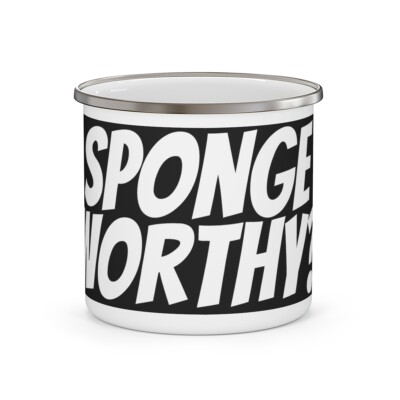 Enamel Camping Mug Seinfeld TV show quote "sponge Worthy?" | eBay