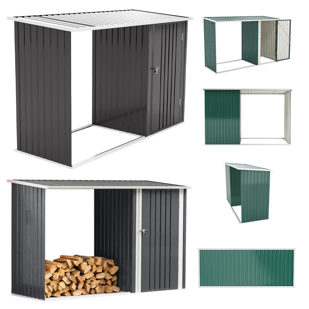 Pent Roof Metal Shed Tool Box Garden Shed 6x4, 8x4,5x3 Outdoor Log ...