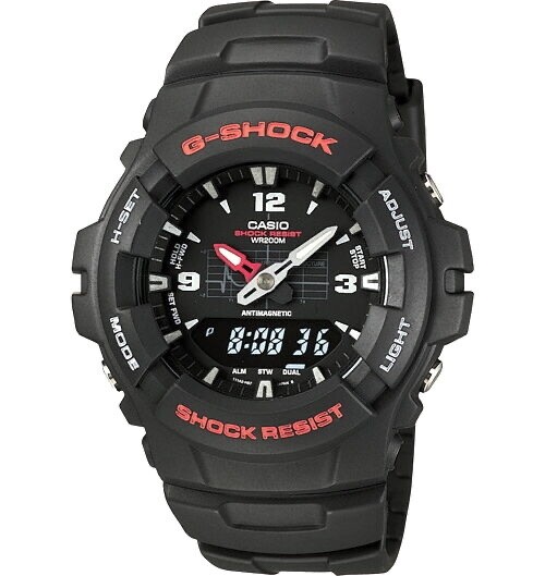 Genuine Casio G-Shock G-100 G100 black resin watch band and bezel set ...