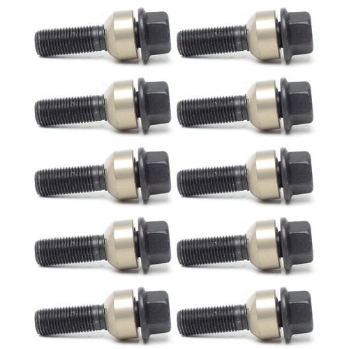 H&R 1455206SW 10 x Black Porsche Type Movable Head Wheel Lug Bolts 14x1 ...