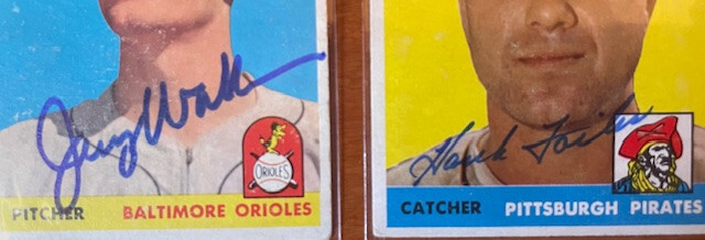 Lot of 8 Signed 1958 Topps Cards. Backs are damaged, signatures look ...