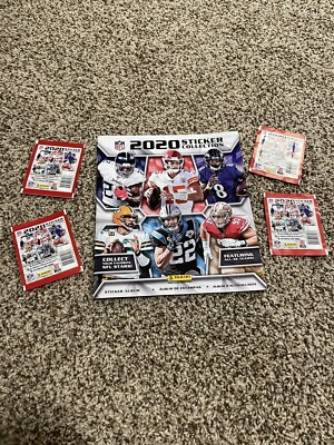 2020 NFL PANINI Sticker Album Collection Book NEW+ FOUR Sticker Packs ...