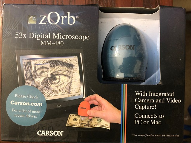 Carson Zorb USB Digital Computer Microscope 65x Magnification Mm-480 ...