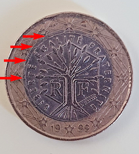 1 Euro Coin 1999. France - Minting Errors, Misprints on Both Sides ...