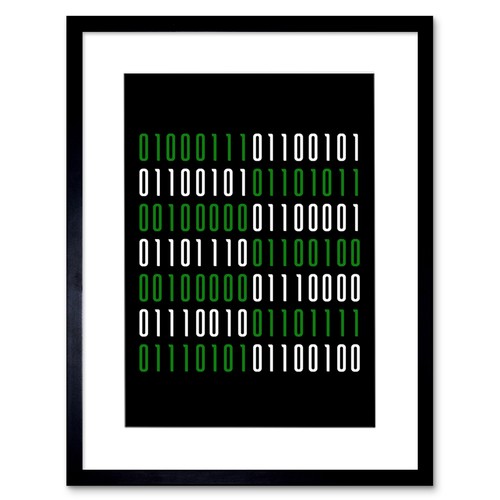 Binary Geek and Proud Nerd Humour Quote Framed Wall Art Print 12X16 In | eBay