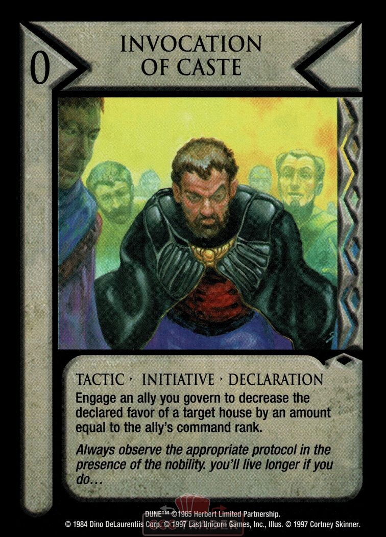 Dune CCG - Eye of the Storm INVOCATION OF CASTE MINT unplyd | eBay