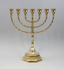 Candelabro Hebreo De 7 Brazos En Latón Brillante Menorah Celebraciones ...