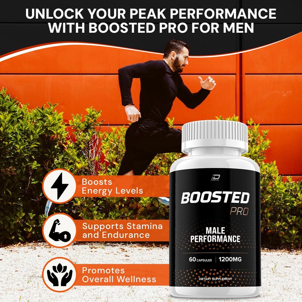 Boosted Pro Pills for Men, BoostedPro Official ED T-Level Support (2 ...