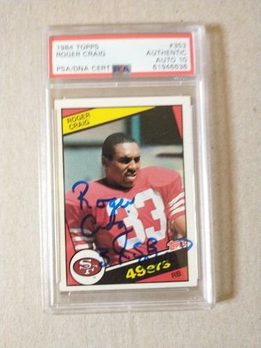 Roger Craig Signed 1984 Topps Rookie Autograph PSA 10 Auto SF 49ers ...