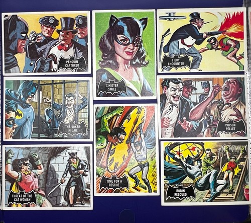 1966 Topps Batman Black Bat Cards Classic Villains Lot - Excellent ...
