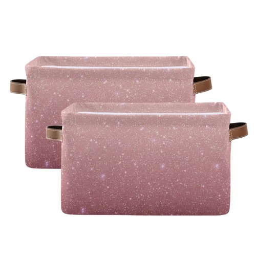 Rose Gold Sequins Storage Basket Bin, Large Cube Storage Box Canvas ...