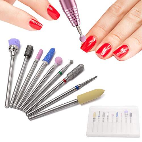 9 Pcs Nail Drill Bits Set Rotary Pedicure Manicure Tools Nail Art Kit ...
