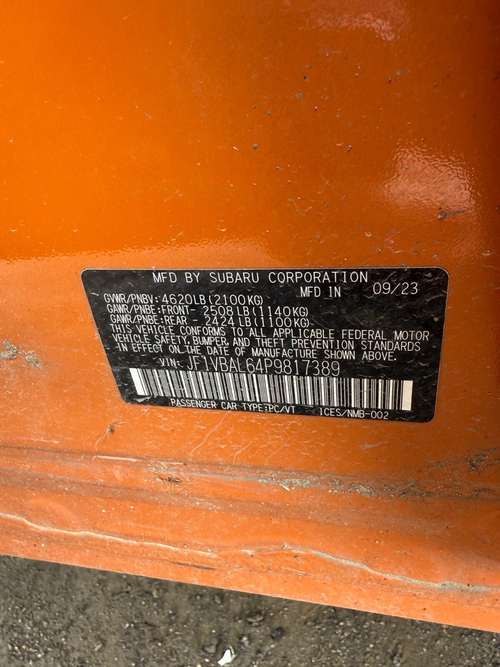 ⭐ OEM 2022-2025 SUBARU WRX FA24 2.4L ENGINE MOTOR DROPOUT W/ TURBO 44K ...