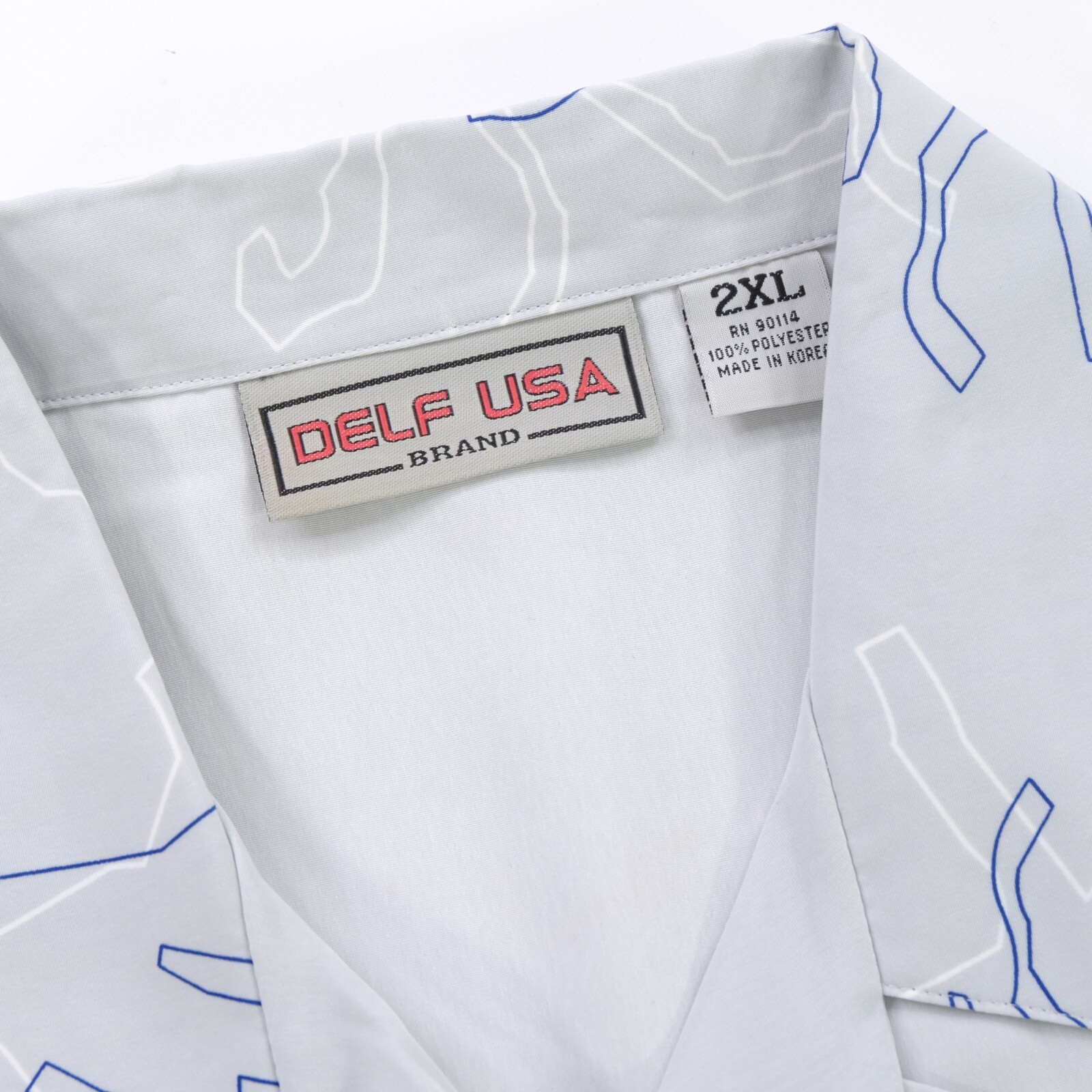 Rare Vintage DELF USA Abstract Faces All Over Print Casual Shirt 2000s ...
