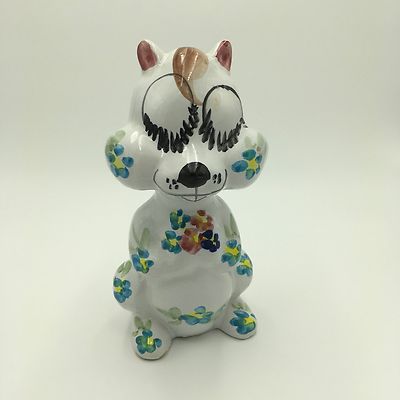 Vintage Fred Roberts San Francisco Taiwan Ceramic Squirrel Bank Floral ...