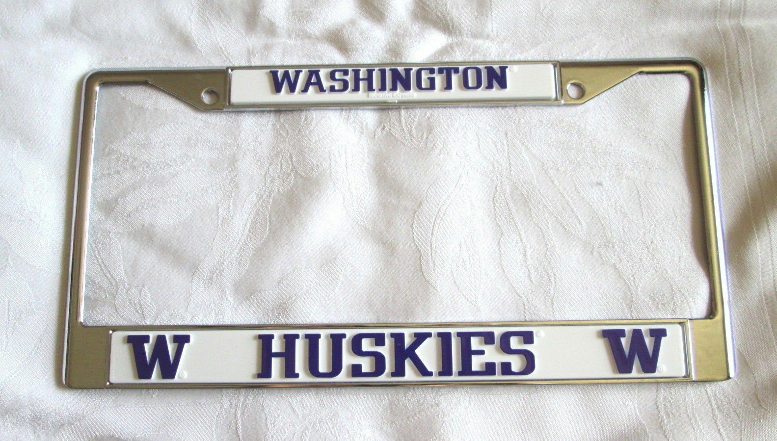 WASHINGTON HUSKIES EMBOSSED CHROME LICENSE PLATE FRAME #04 - NEW | eBay