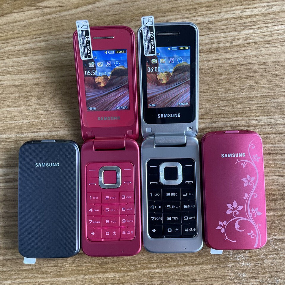 Samsung C3520 Flip Mobile Phones GSM Unlocked 1.3 MP Camera 2.4"Screen ...