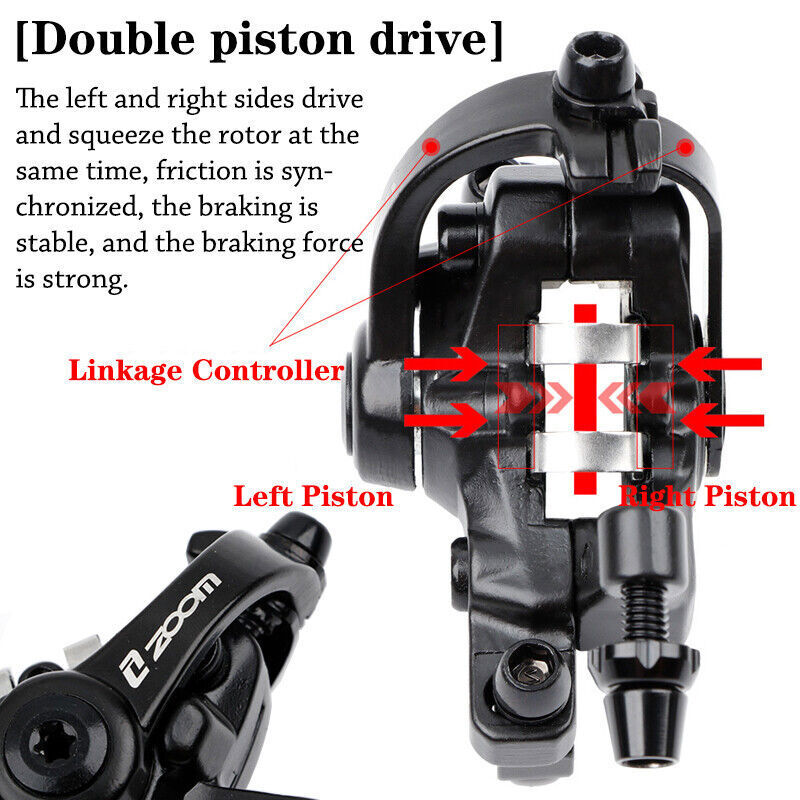 ZOOM DB680 Dual Piston Drive Disc Brake Mechanical Caliper Mountain ...
