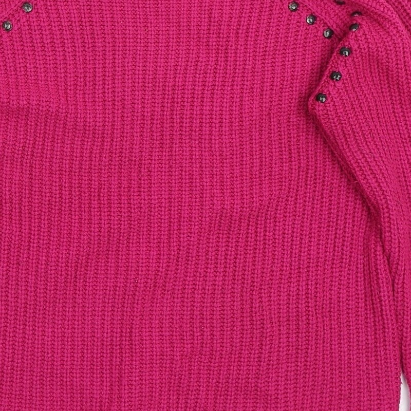 Simplybe Womens Pink Round Neck Acetate Blend Jumper Size 10 | eBay UK