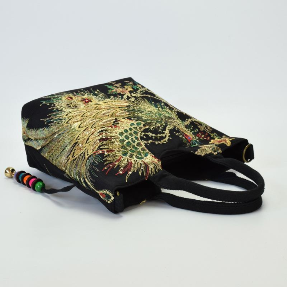 Lady Sequin Embroidery Bags Ethnic Canvas Handbag Shoulder Retro ...