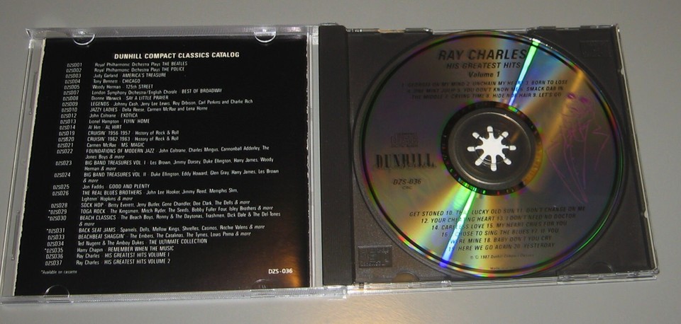 Ray Charles - His Greatest Hits Vol. 1 (CD, 1987, Dunhill Compact ...