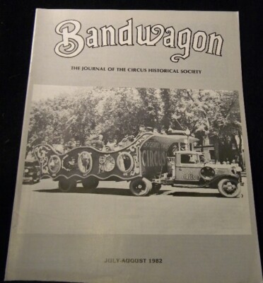 Bandwagon 1982 July August Circus Magazine Robbins Bros Roland Butler ...