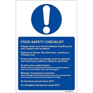 Food Safety Checklist vinyl Sticker Sign for Kitchens (13x20cm) Kitchen ...