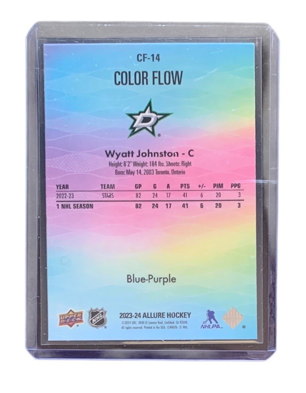 Wyatt Johnston - 2023-24 Allure Color Flow Blue-Purple SHORT PRINT Card ...