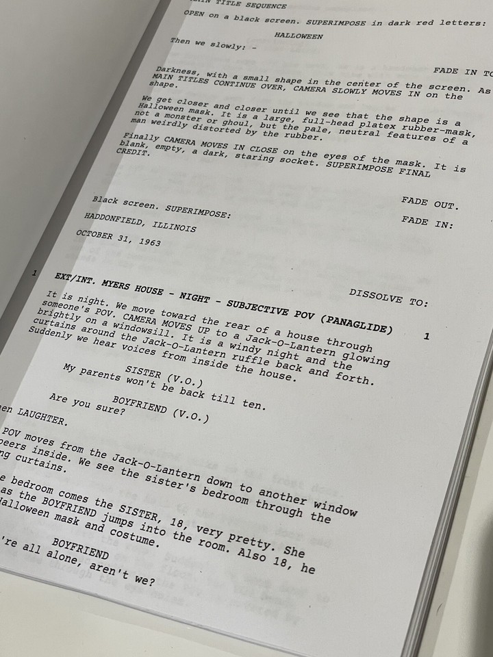 HALLOWEEN Movie Script Reprint 1978 Michael Myers Nick Castle | eBay