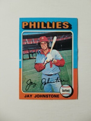 JAY JOHNSTONE 1975 TOPPS MINI BASEBALL CARD #242 PHILADELPHIA PHILLIES ...