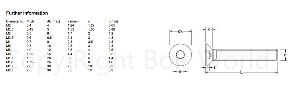 M6, A4 STAINLESS STEEL COUNTERSUNK CSK SOCKET ALLEN BOLTS NYLOC NUTS ...