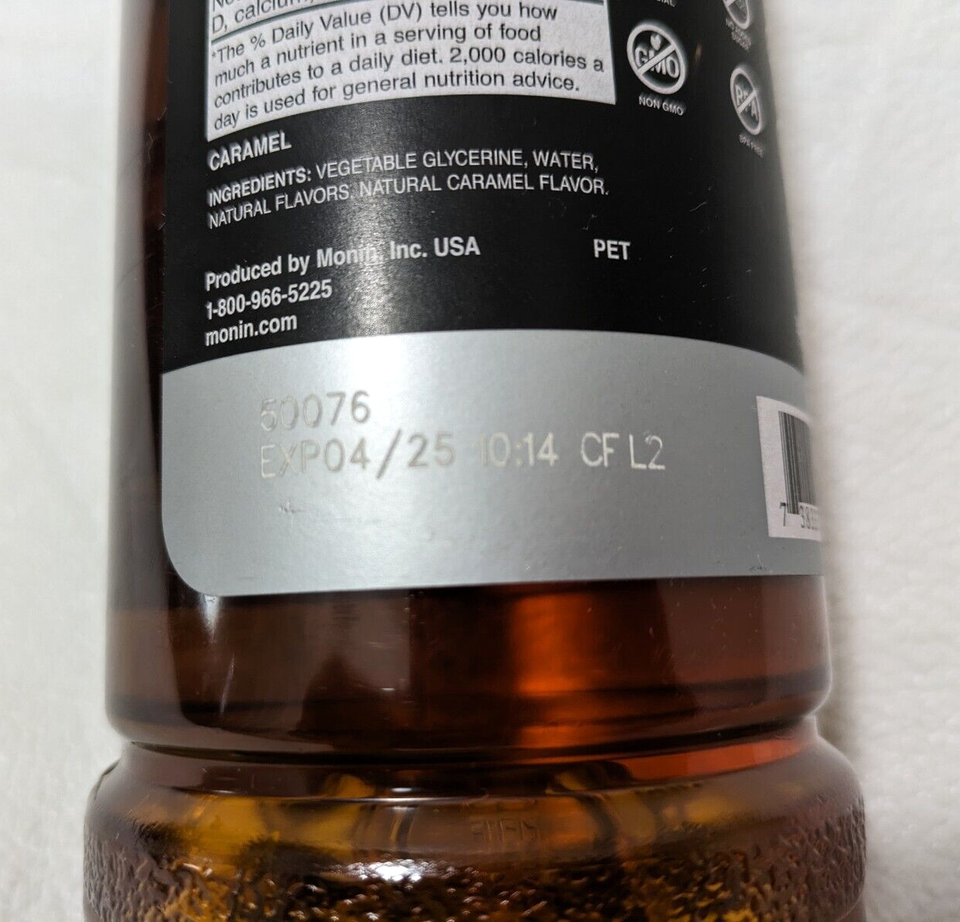 Monin Concentrated Flavoring Baking Syrup Caramel 33.8 Oz EXP 04/25 | eBay