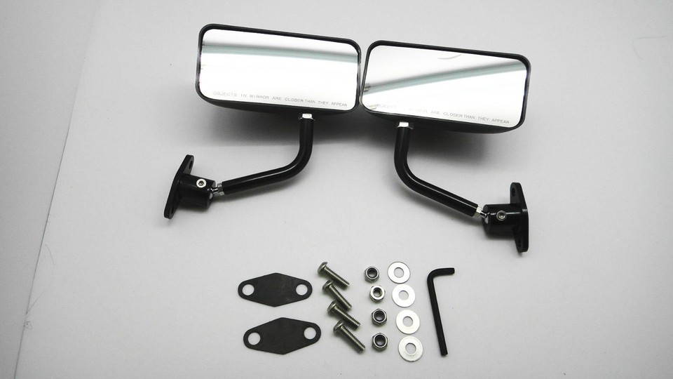 Custom GP Black Race Small Mirrors Auto/Bike F1 Type Kit Side Wing Pair ...