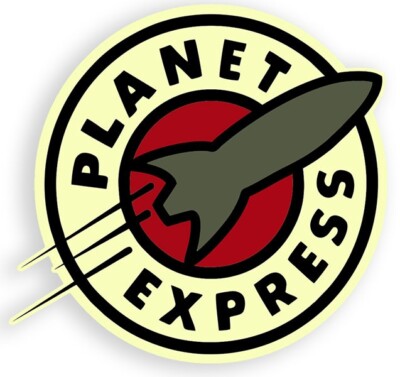 8 inch LARGE Planet Express Logo Shaped Sticker (Alien Mail Delivery ...