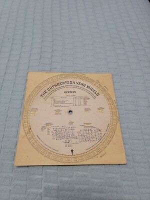 Original The Cuthbertson German Verb Wheel Vintage 1933 Copyright Heath ...