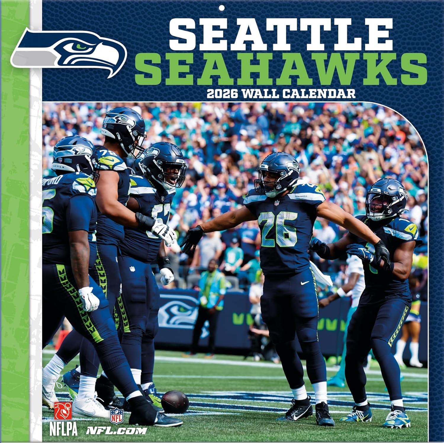 Seattle Seahawks 2026 12x12 Team Wall Calendar Wall by Turner Sports ...
