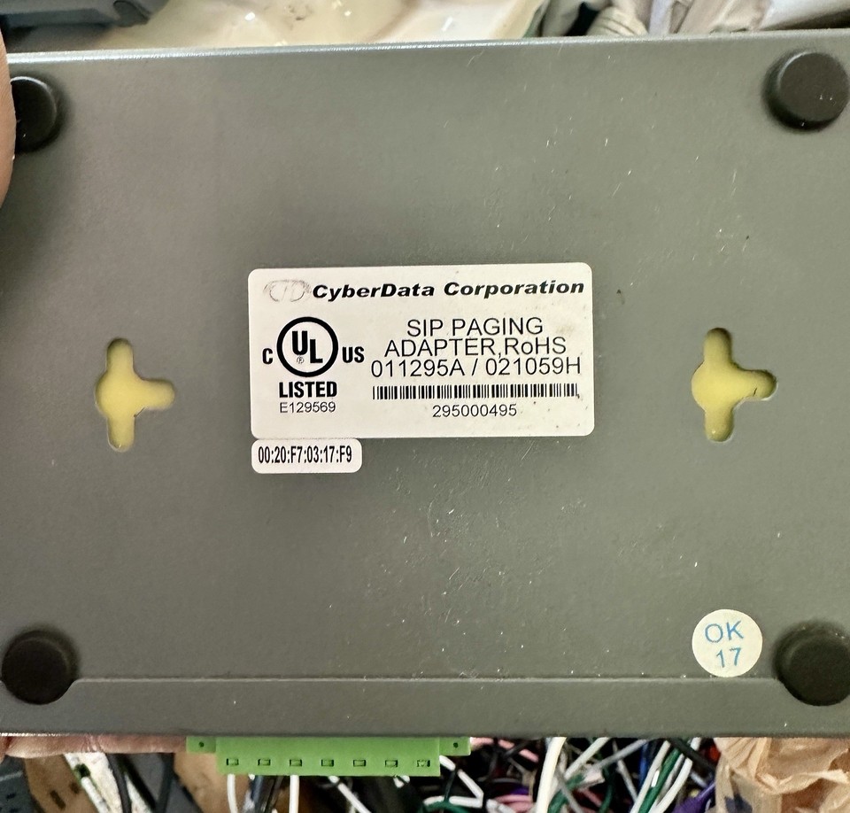 CyberData 011233 Sip Paging Adapter VoIP CPNT Endpoint I/F Sip ...