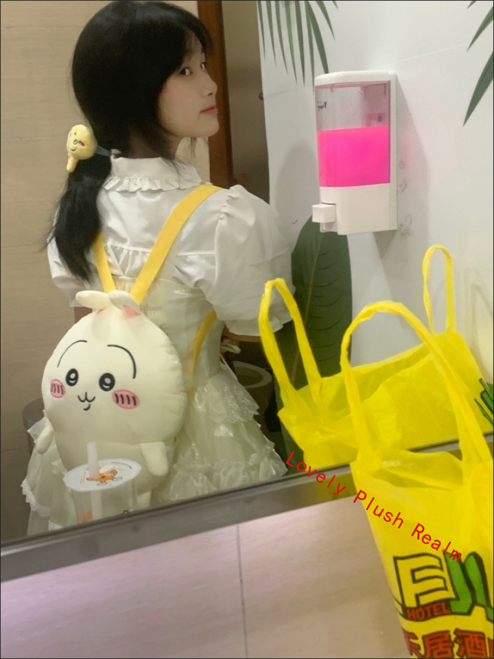 Cute Chiikawa Usagi Plush Doll Backpack 35cm Stuffed Toy Bag Holiday ...