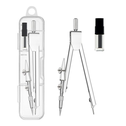 2 Pack Student Metal Compass Set for Geometry with Extra Lead Refills ...