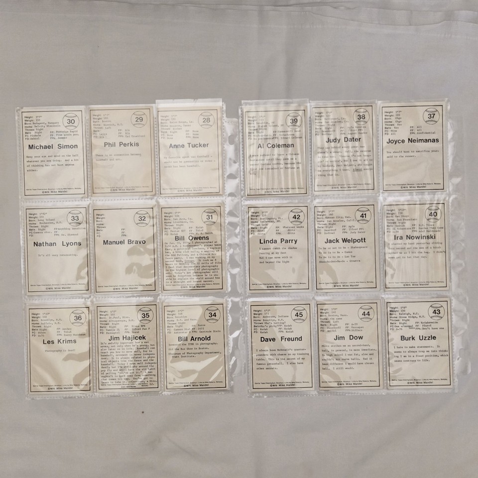 Mike Mandel Photographer Trading Cards complete set of 134 + checklist ...