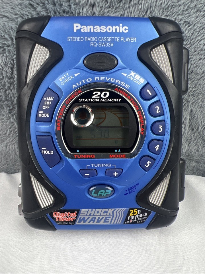 Panasonic Shock Wave Stereo Blue Radio Cassette Player RQ-SW33V -Tested ...