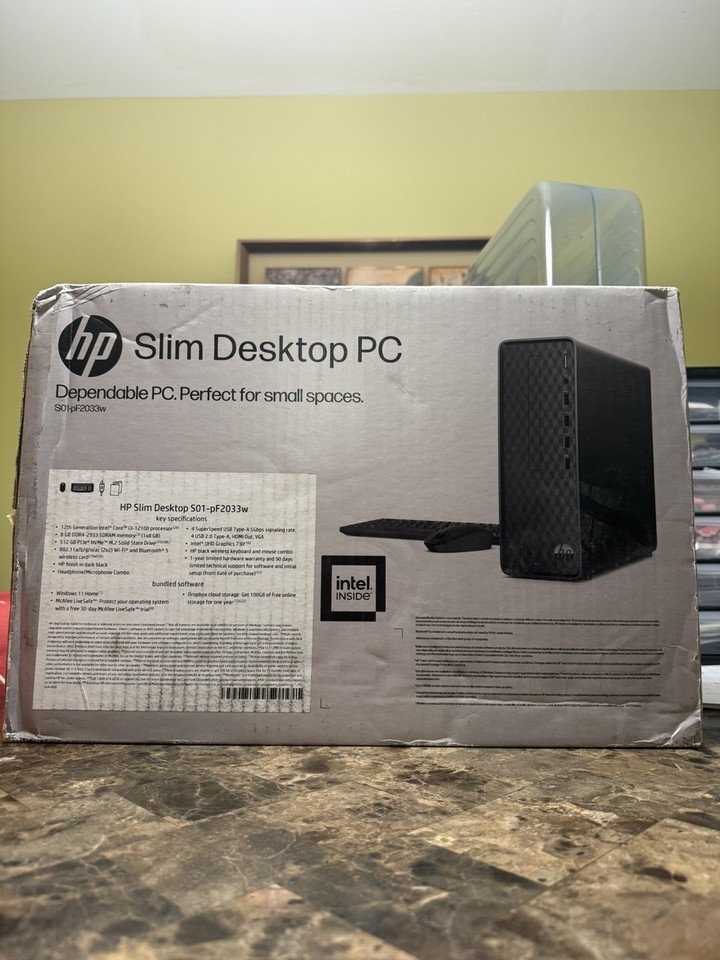 HP Slim Computer S01-pF2033w i3-12100 GHz Intel UHD 730 8GB 512GB SSD ...